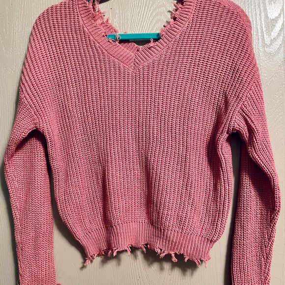Jessica Simpson | Sweaters | New S Jessica Simpson Frayed Crop Cable ...